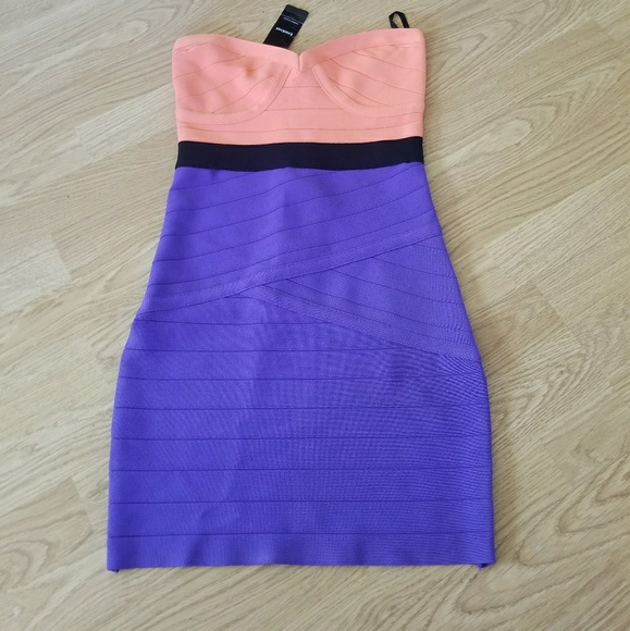 bebe | Dresses | Bebe Colorblock Bodycon Dress | Poshmark